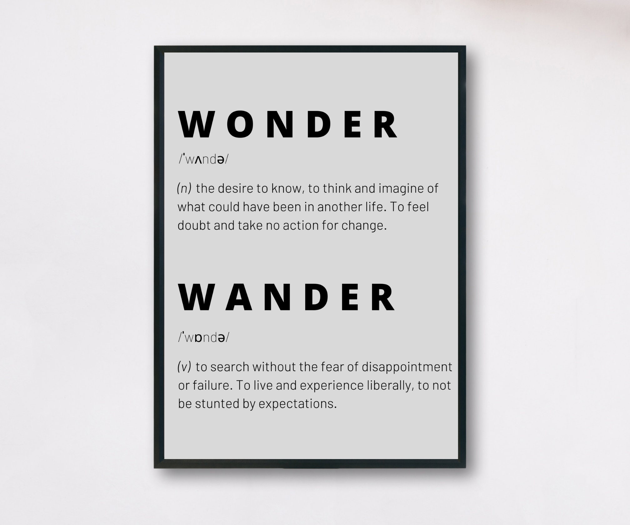 Wonder/wander Definition/mental Health Motivational Art Print - Etsy