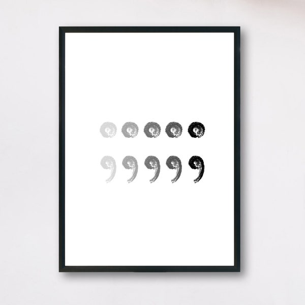 Semicolon Wall Art - Etsy
