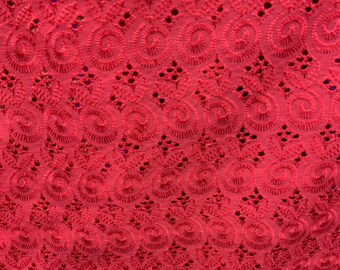 Eyelet Red Fabric - Etsy