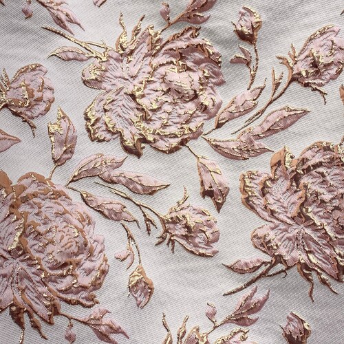 PINK GOLD Floral Brocade Fabric 60 In. Sold by the Yard - Etsy