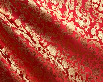 Red Gold Fabric | Etsy
