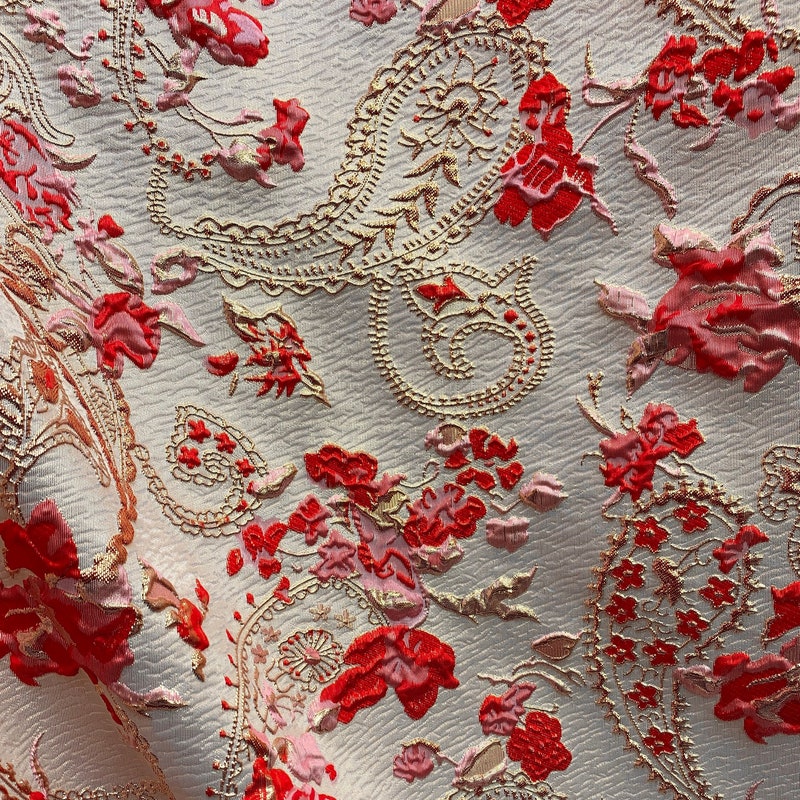 Red and Pink Fabric - Etsy