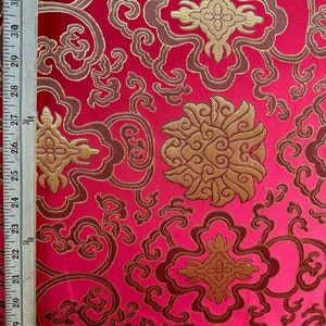 RED GOLD Embroidered Brocade Fabric (60 In.) Sold by the Yard - Etsy