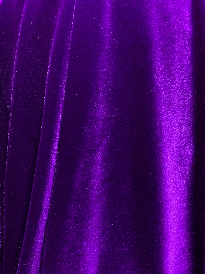 PURPLE Polyester Stretch Velvet Fabric (60 In.) Sold by the Yard - Etsy