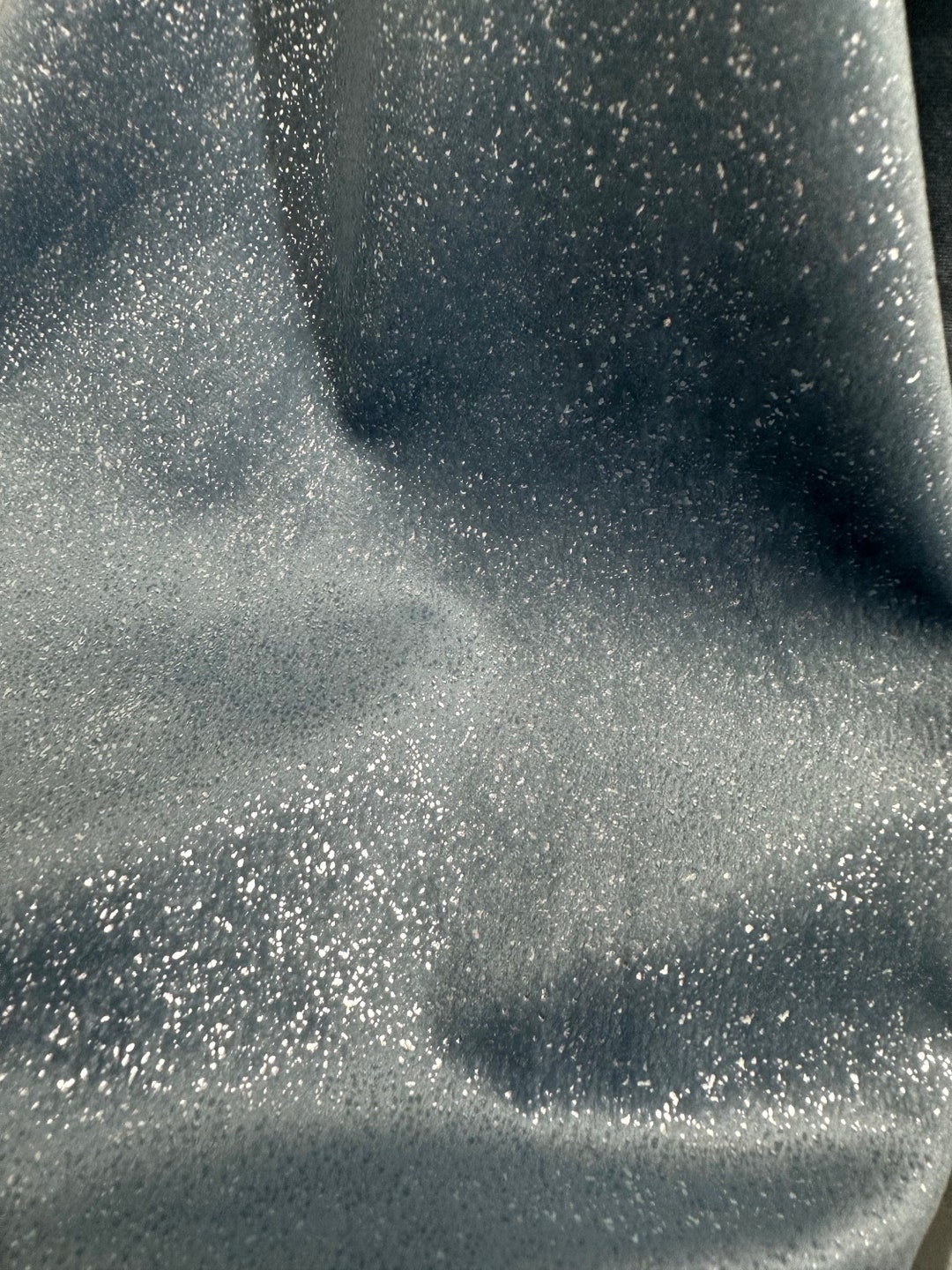 BLUE GRAY SILVER Metallic Upholstery Drapery Velvet Fabric (56 In ...