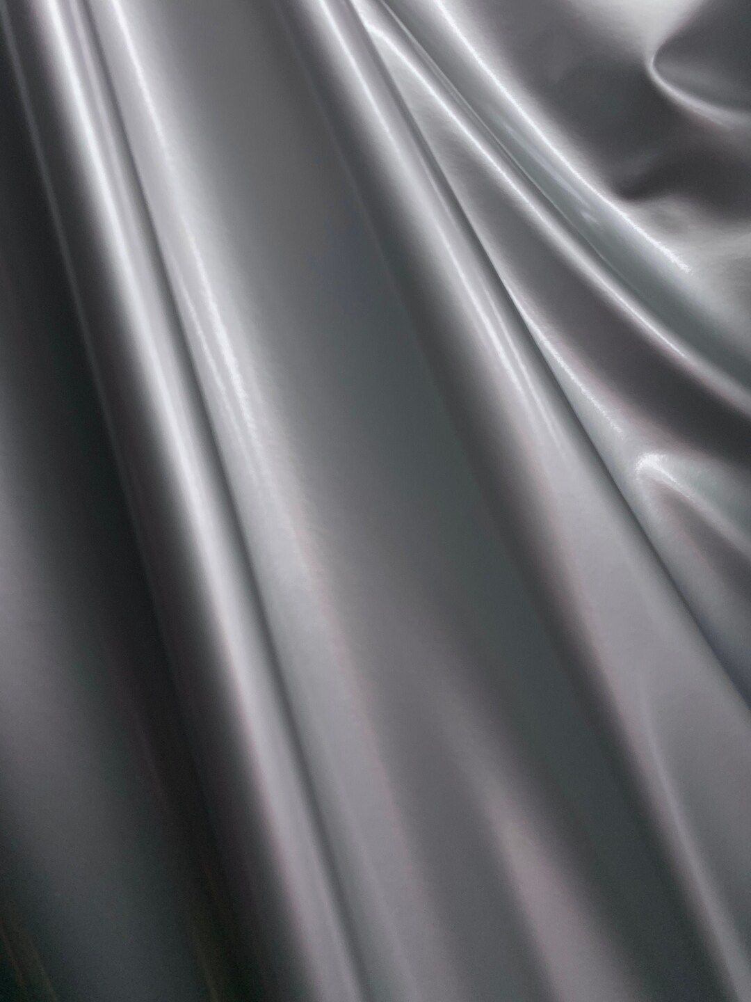 SILVER GRAY Shiny Glossy PVC Pleather Stretch Fabric (58 In.) Sold by ...