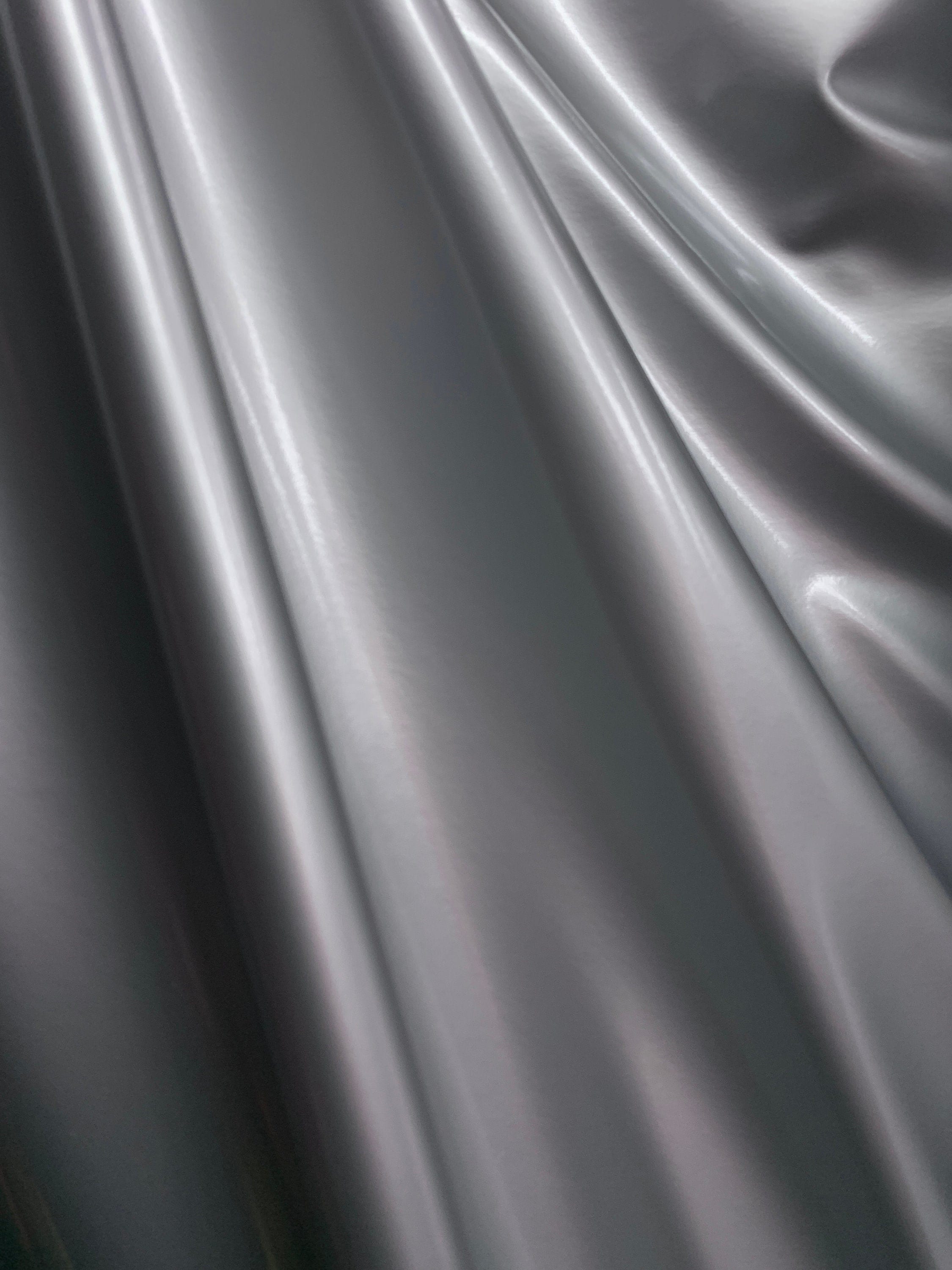 SILVER GRAY Shiny Glossy PVC Pleather Stretch Fabric (58 In.) Sold by ...