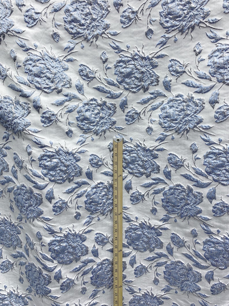 LIGHT BLUE Floral Brocade Fabric (60 In.) Sold by the Yard - Etsy