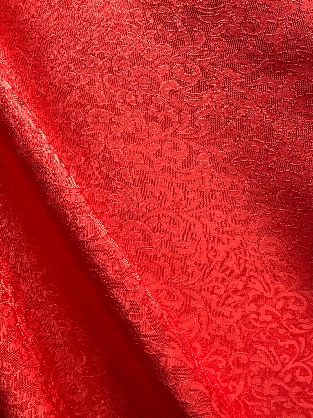 RED Floral Brocade Fabric (60 In.) Sold by the Yard - Etsy