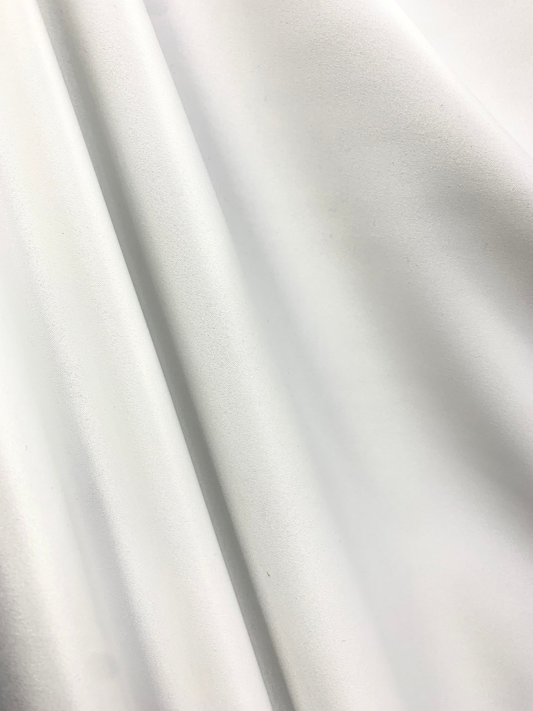 WHITE Solid 100% Polyester Mystique Satin Fabric (60 In.) Sold by the ...