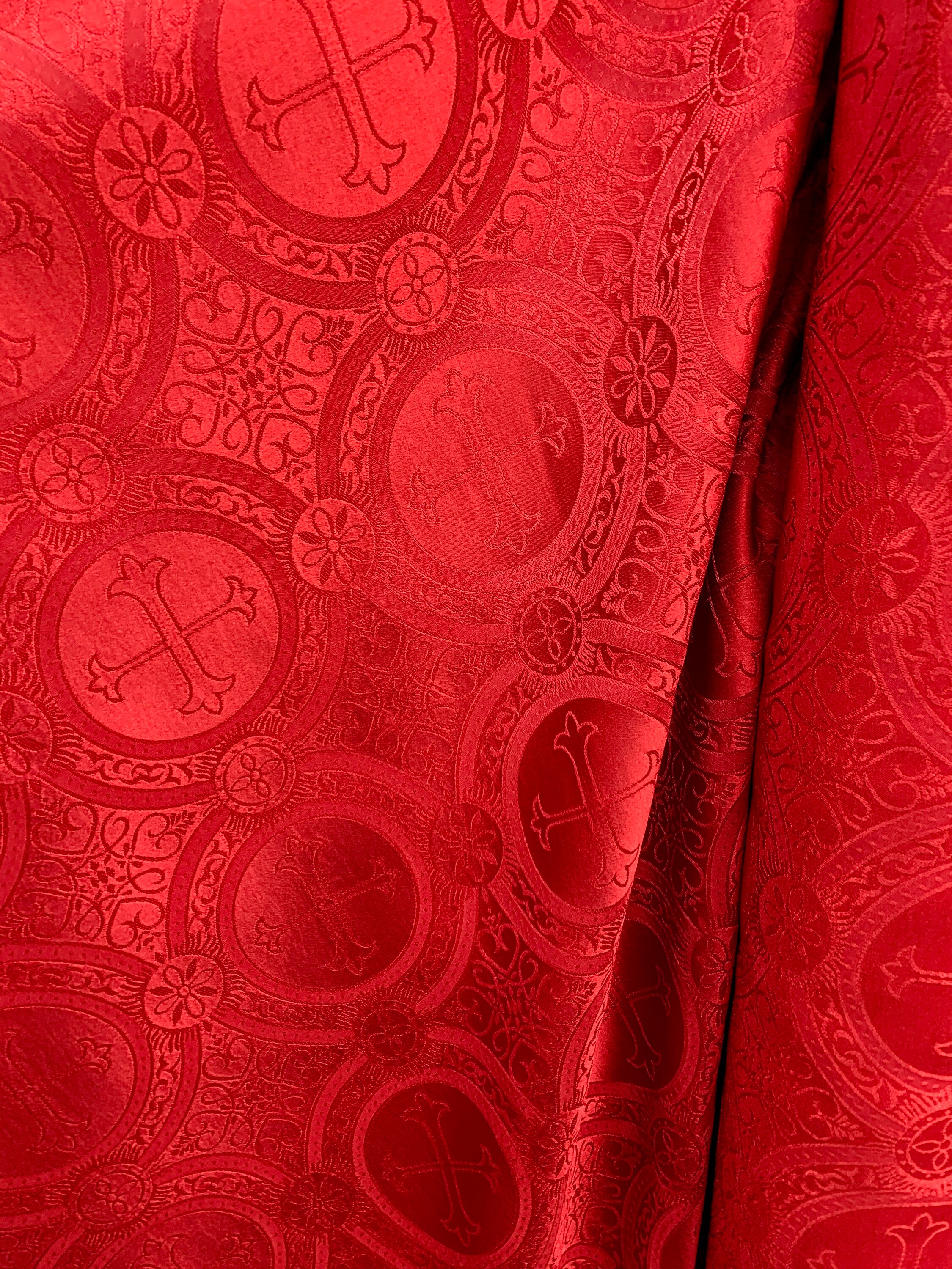 RED Liturgical Cross Brocade Fabric 55 in. Sold By The Yard - Etsy