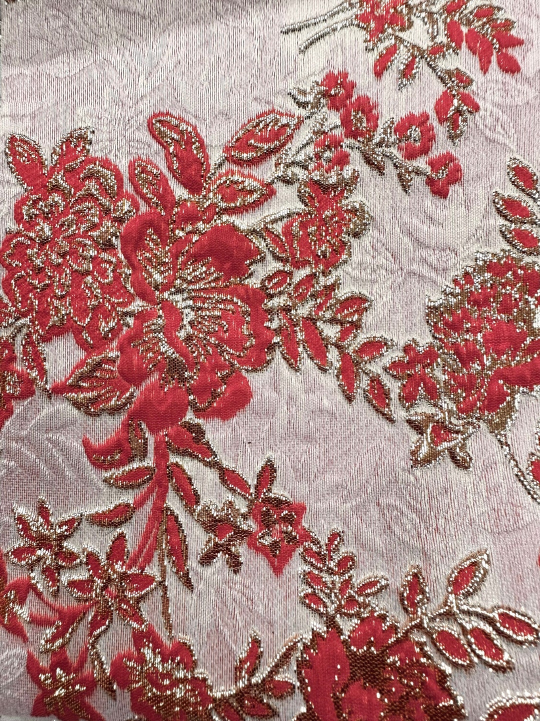 RED GOLD Floral Brocade Fabric (60 In.) Sold by the Yard - Etsy