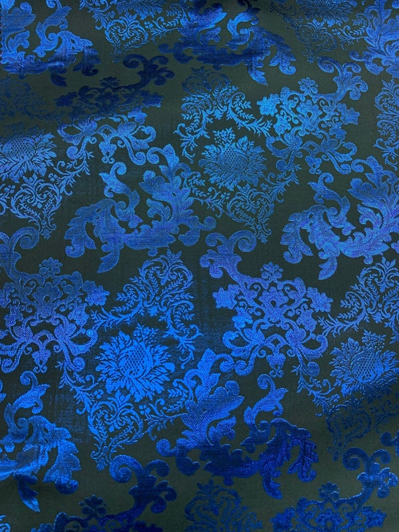 Tela De Damasco Azul Y Negro COMPRAR Tela Damasco Verde Y Negro