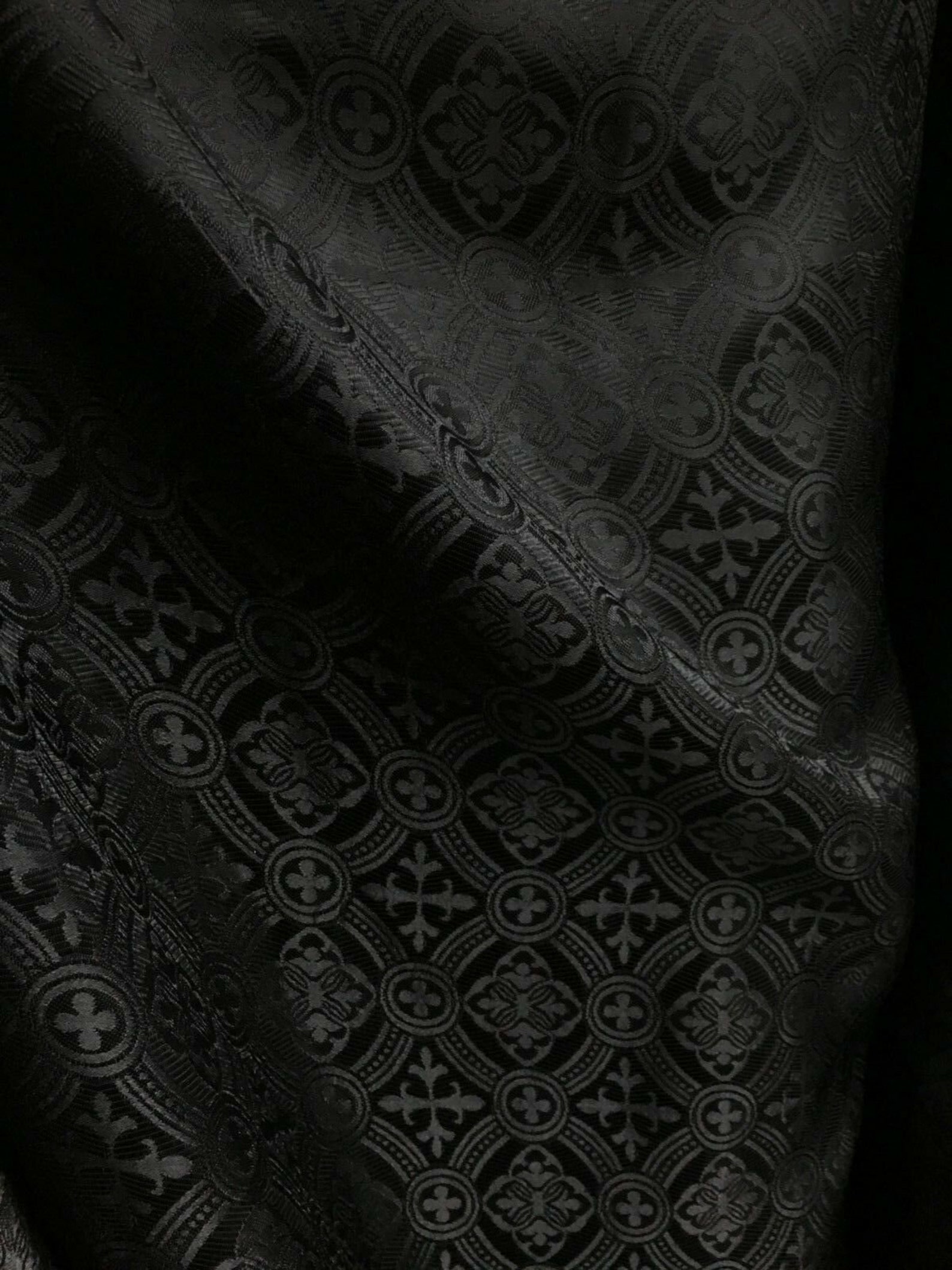 BLACK Liturgical Cross Brocade Fabric (60 In.) Sold by the Yard - Etsy