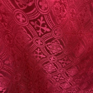 RED Liturgical Cross Brocade Fabric 60 In. Sold by the Yard - Etsy