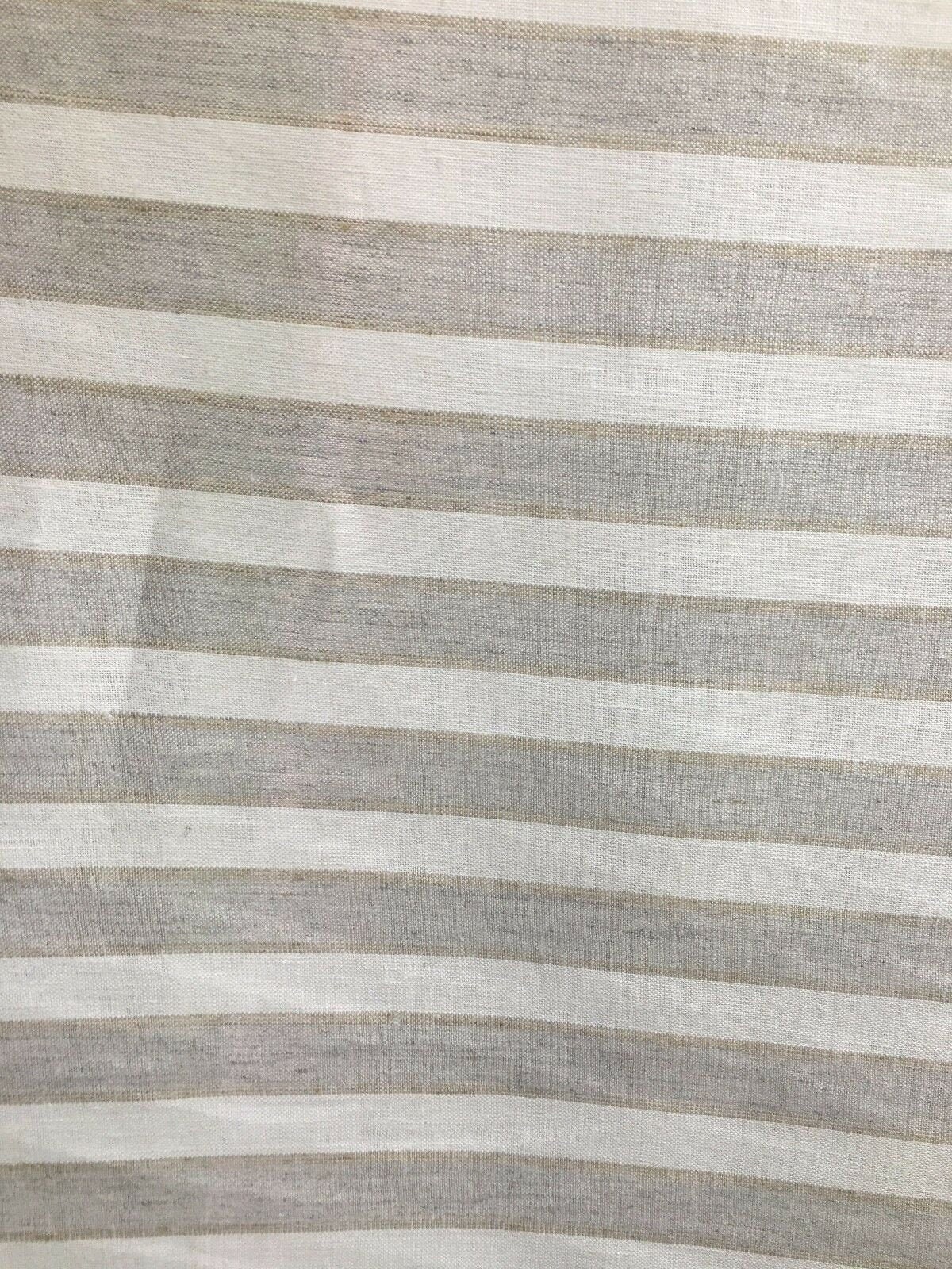 NATURAL IVORY Striped 100% Linen Fabric 60 In. Sold by the - Etsy