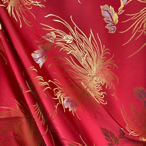 RED GOLD Embroidered Brocade Fabric (60 In.) Sold by the Yard - Etsy