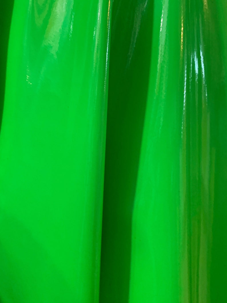 BRIGHT GREEN Shiny Glossy PVC Pleather Stretch Fabric 58 In. - Etsy