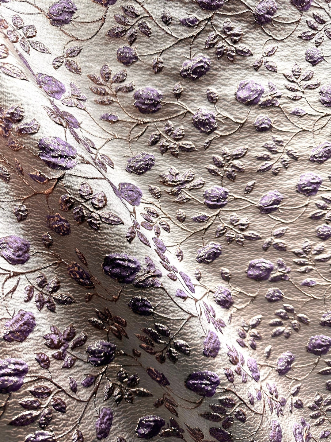 LAVENDER GOLD Floral Brocade Fabric (60 In.) Sold by the Yard - Etsy