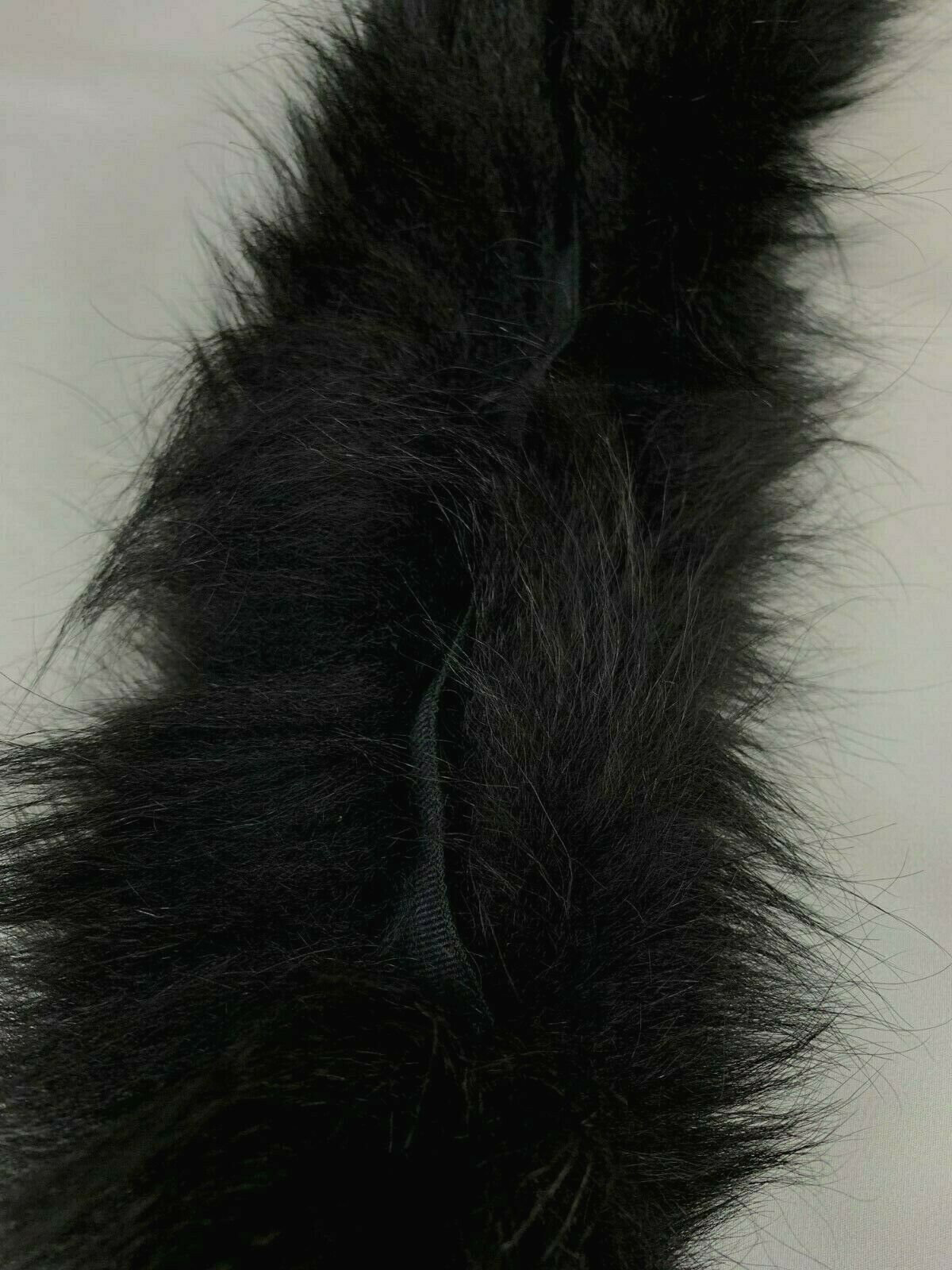 BLACK Shaggy Long Hair Faux Fur Fox Tail (28 In.) - Etsy