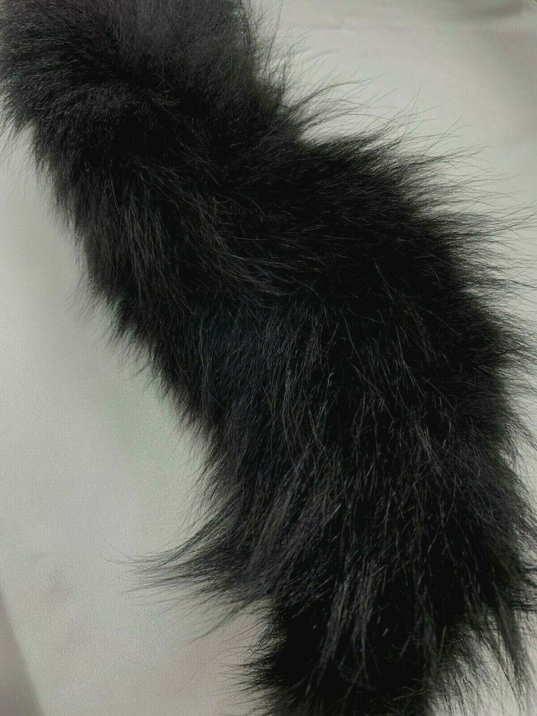 BLACK Shaggy Long Hair Faux Fur Fox Tail (28 In.) - Etsy