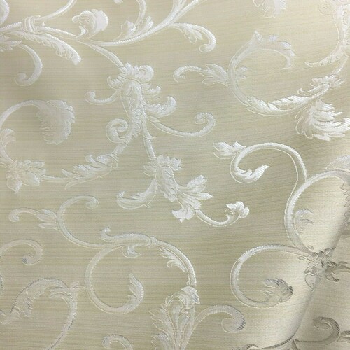 WHITE Damask Jacquard Brocade Flower Floral Fabric 110 In. - Etsy