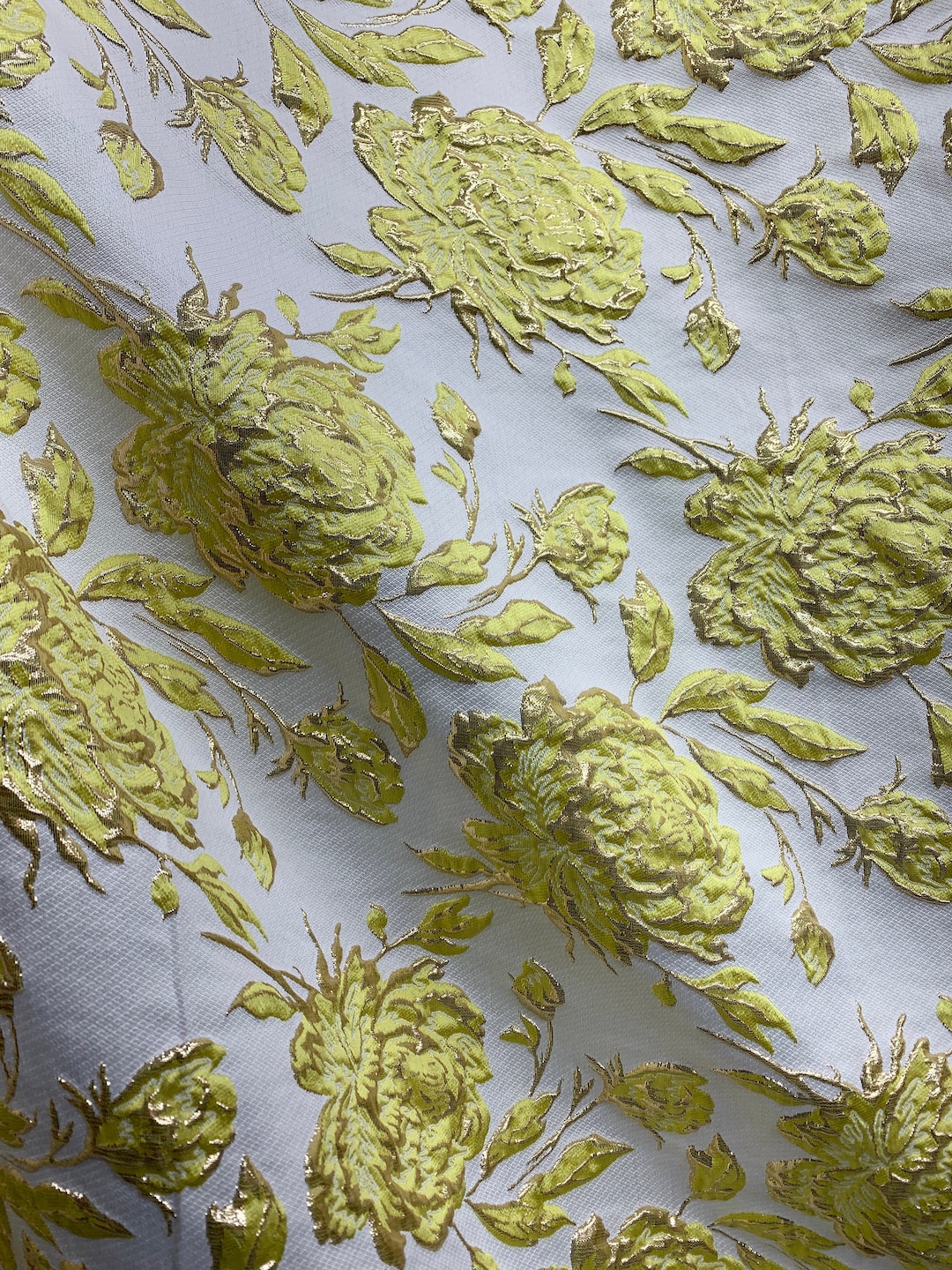 YELLOW GOLD Floral Brocade Fabric (60 In.) Sold by the Yard - Etsy