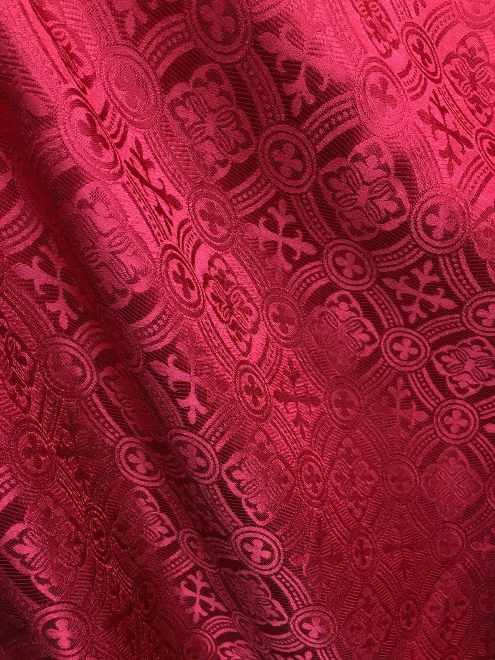 RED Liturgical Cross Brocade Fabric 60 In. Sold by the Yard - Etsy