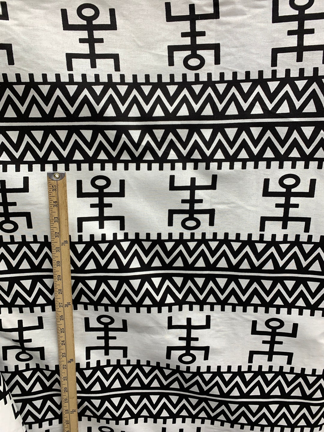 WHITE BLACK African Wax Print Fabric 100% Cotton (45 In.) Sold by the ...