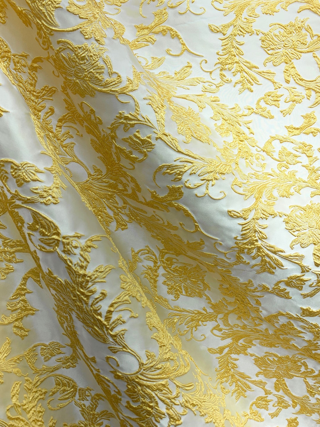 GOLD Floral Brocade Fabric (60 In.) Sold by the Yard - Etsy