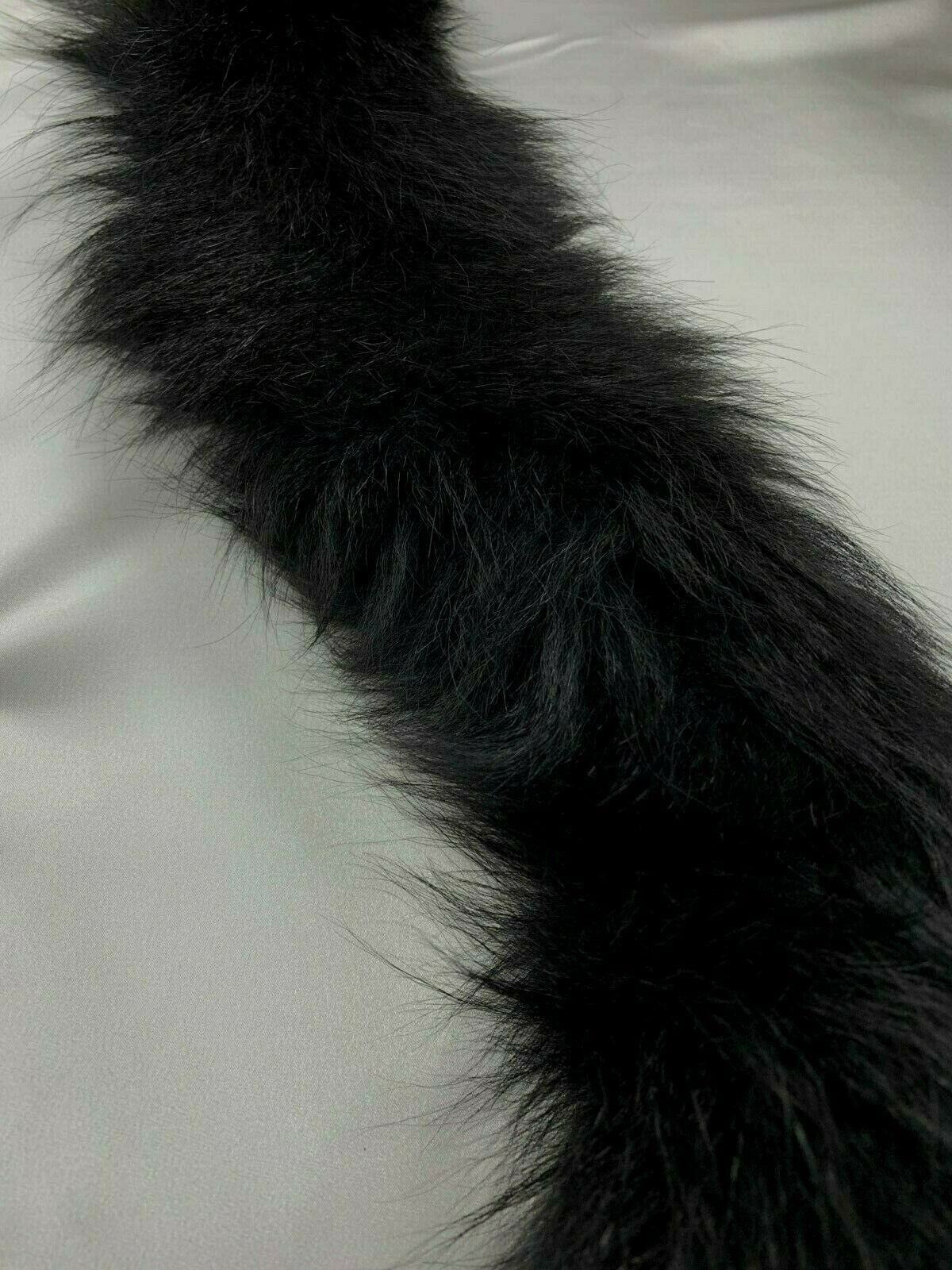 BLACK Shaggy Long Hair Faux Fur Fox Tail (28 In.) - Etsy