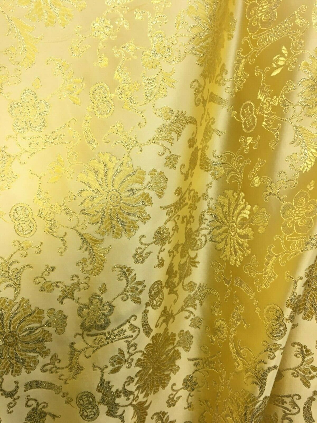 GOLD Metallic Floral Brocade Fabric 56 in. Sold By The Yard | Etsy