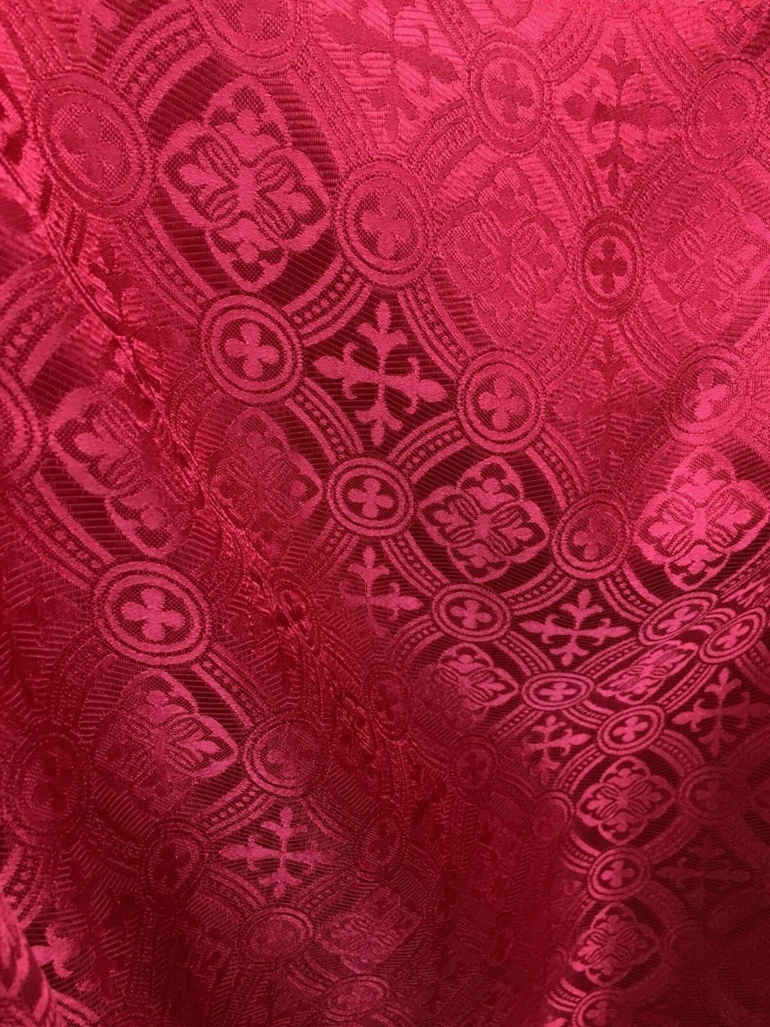RED Liturgical Cross Brocade Fabric 60 In. Sold by the Yard - Etsy