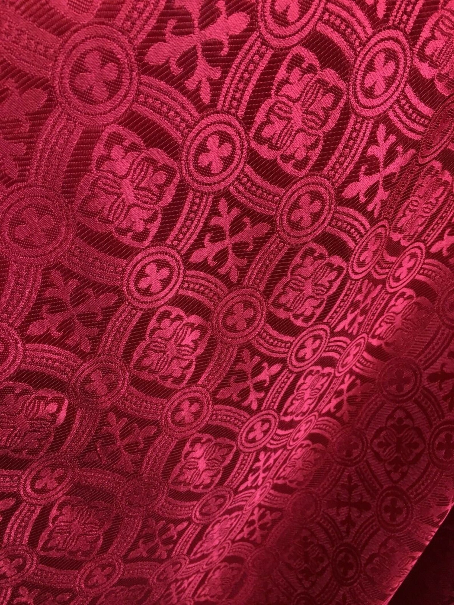 RED Liturgical Cross Brocade Fabric 60 In. Sold by the Yard - Etsy