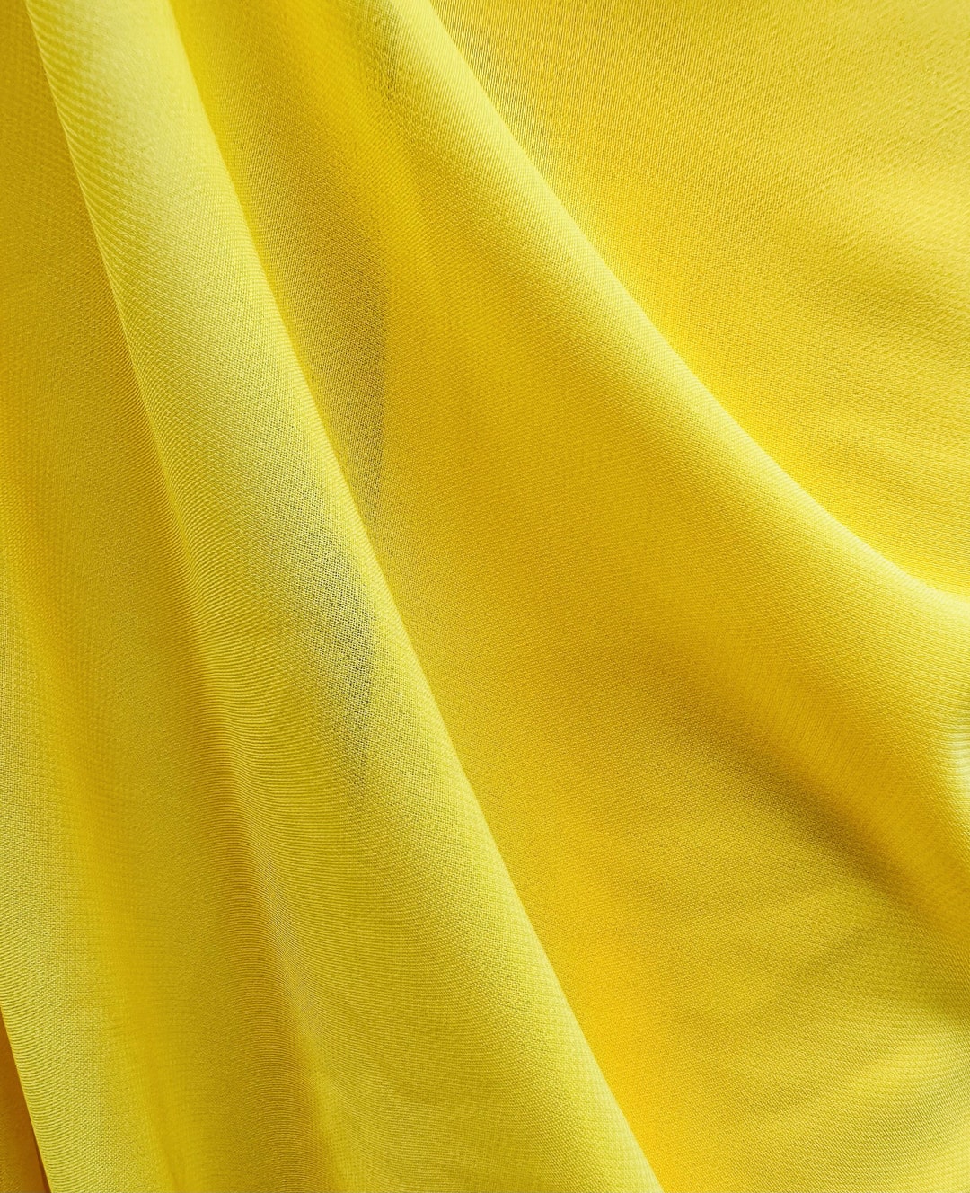 YELLOW Sheer Solid Polyester Chiffon Fabric (60 In.) Sold by the Yard ...