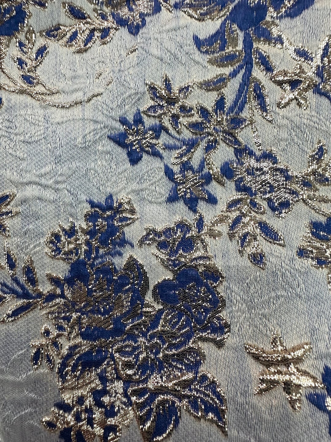 ROYAL BLUE GOLD Floral Brocade Fabric 60 In. Sold by the - Etsy