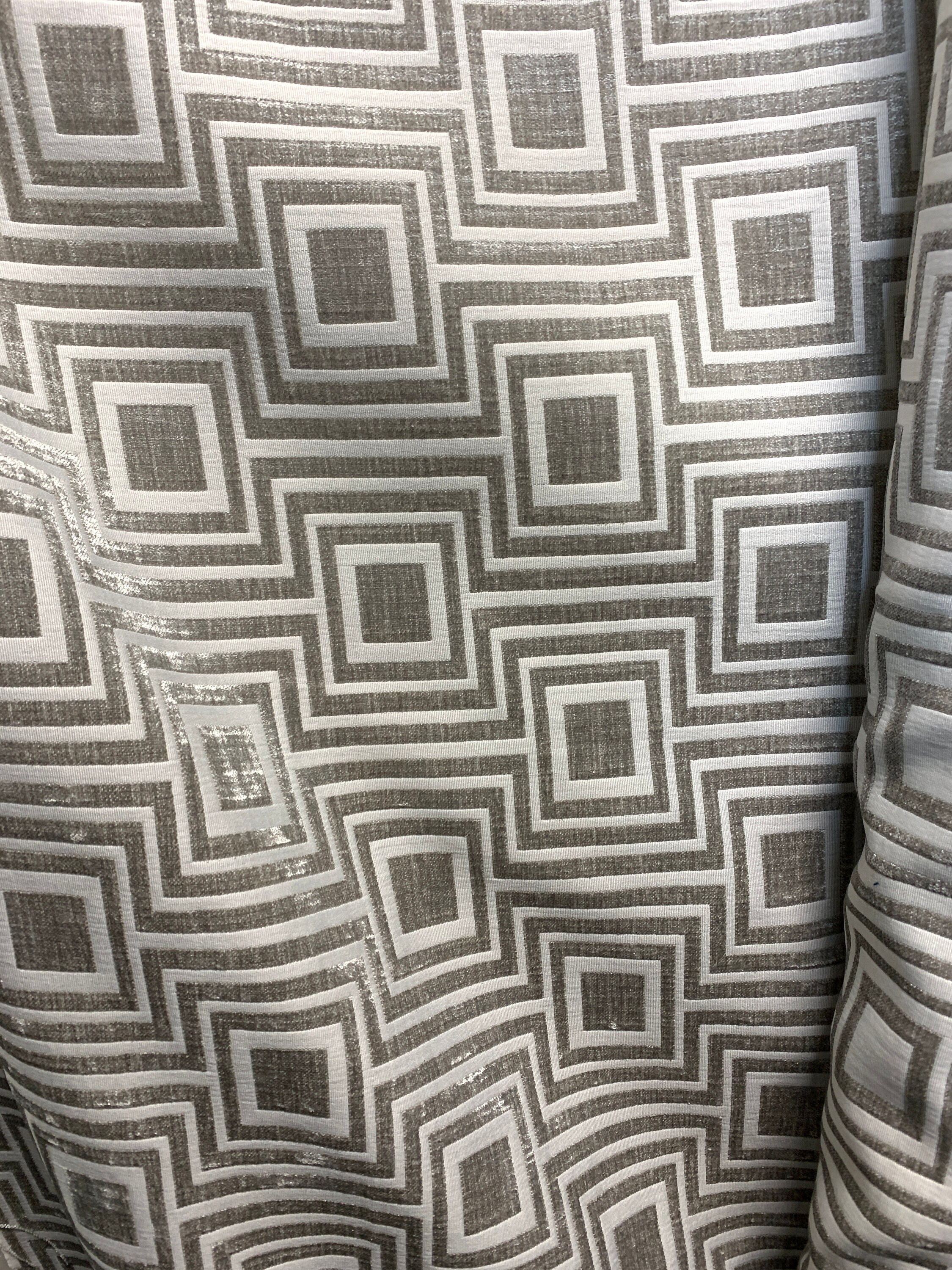 LIGHT GRAY Geometric Chenille Upholstery Brocade Fabric 54 | Etsy