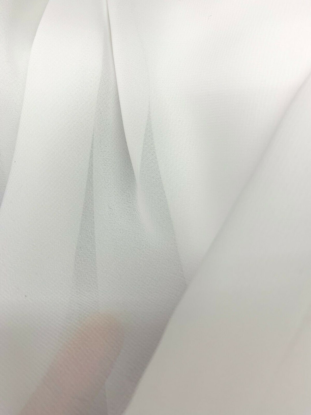 WHITE Sheer Solid Polyester Chiffon Fabric (60 In.) Sold by the Yard - Etsy