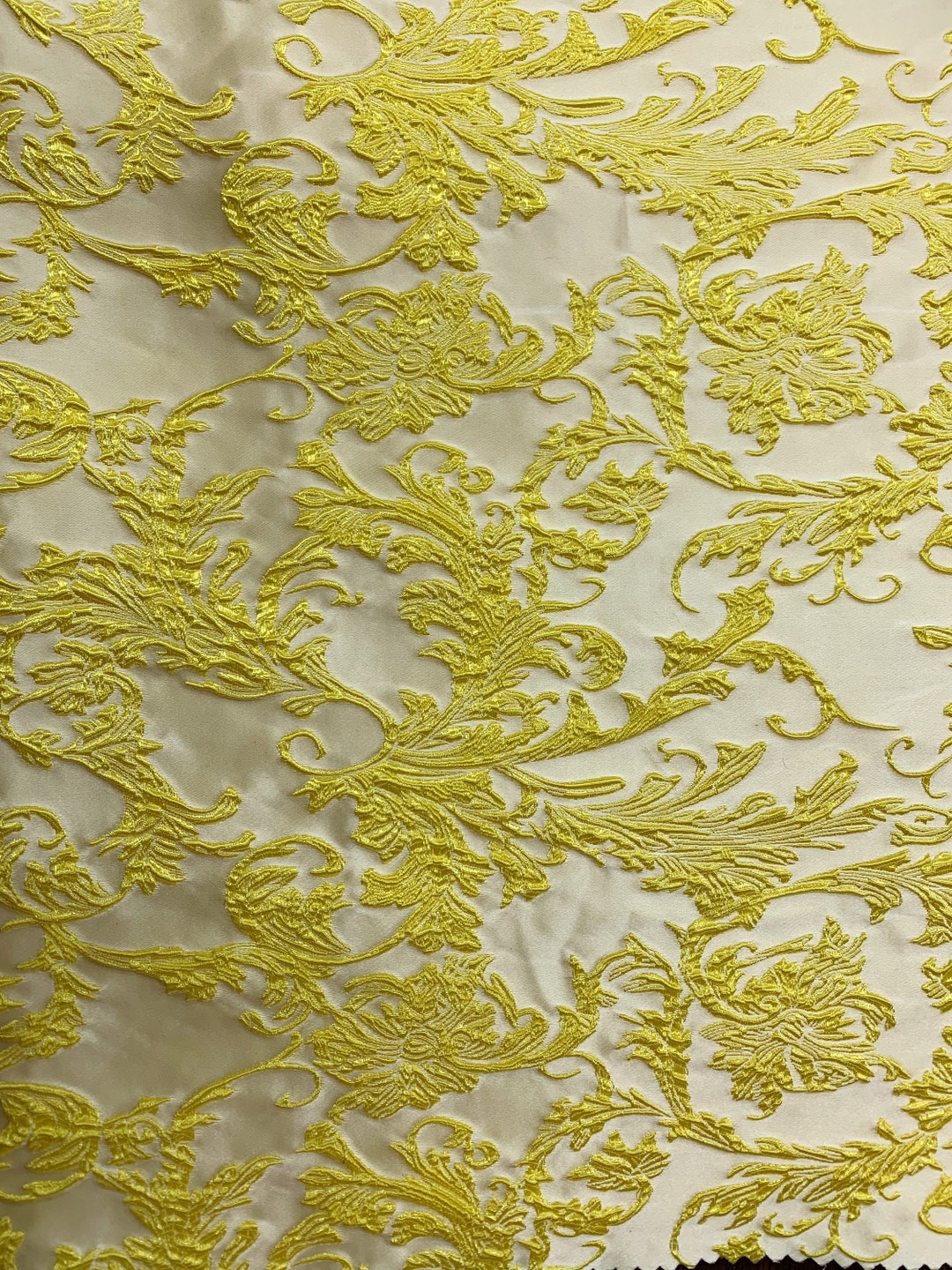 YELLOW Floral Brocade Fabric 60 In. Sold by the Yard - Etsy