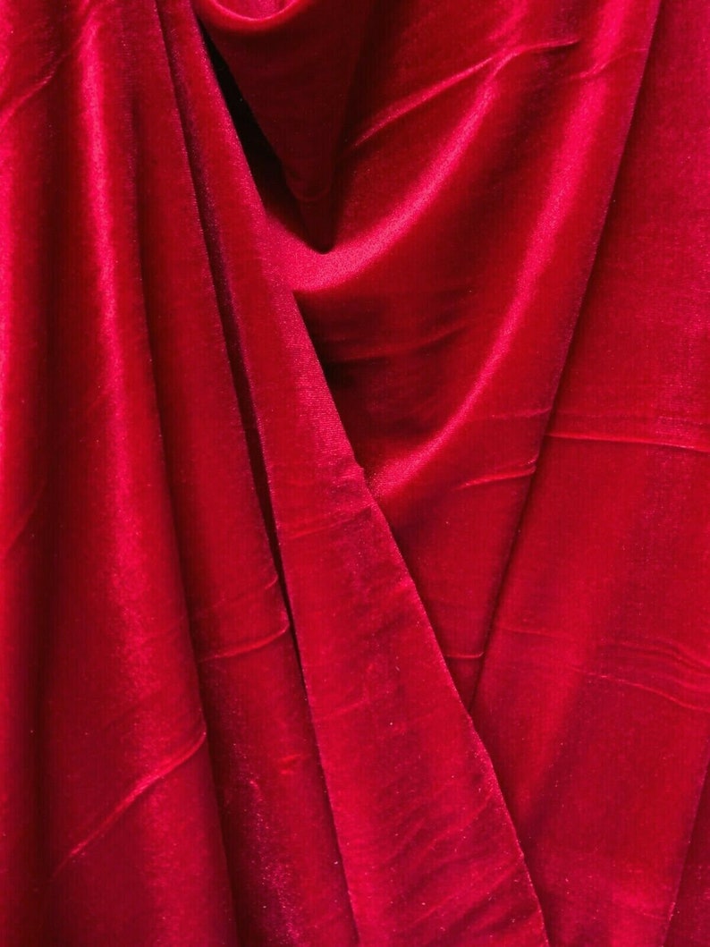 RED Polyester Stretch Velvet Fabric 60 In. Sold by the Yard - Etsy