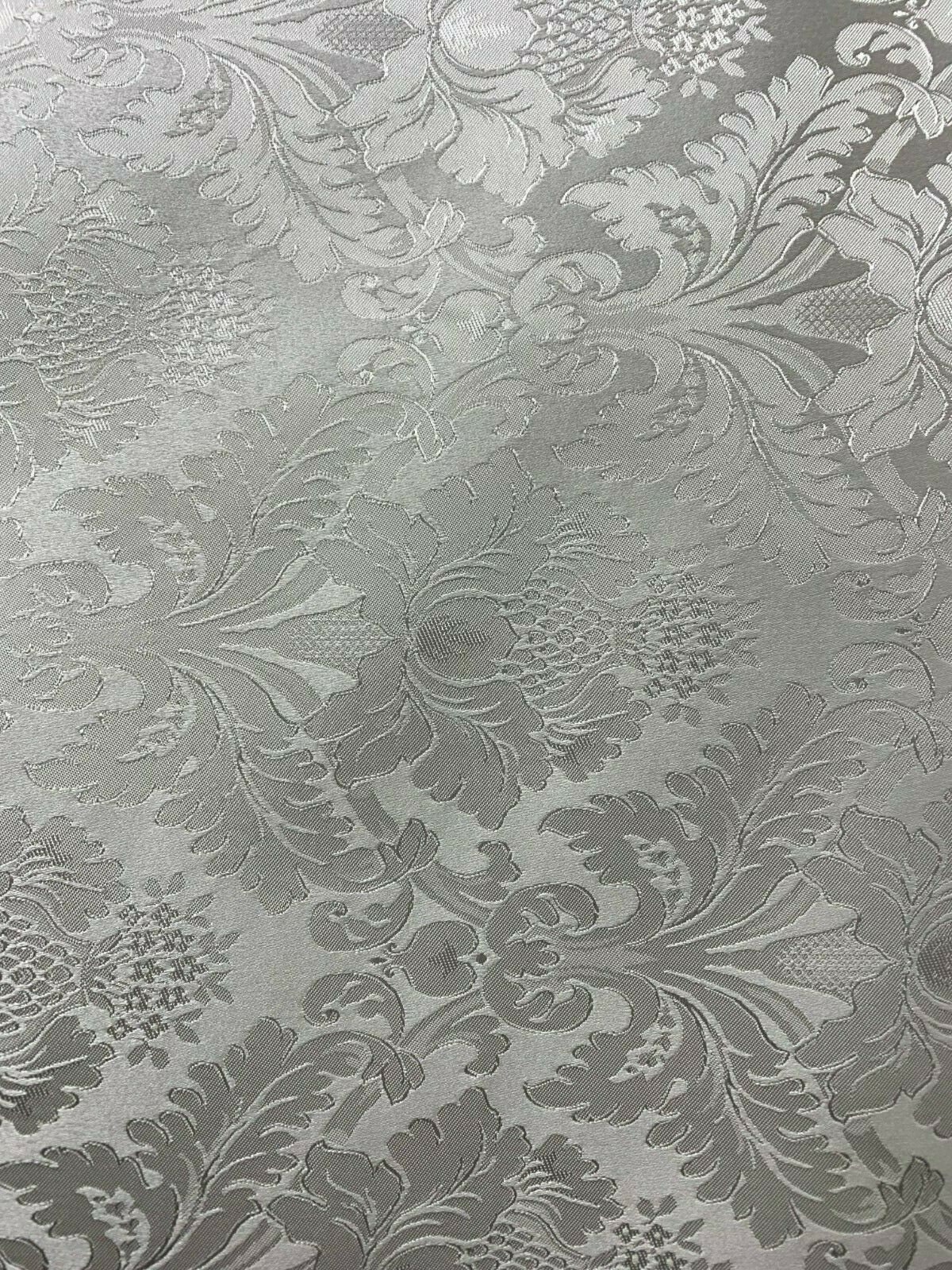 WHITE Damask Jacquard Brocade Flower Floral Fabric 110 In. - Etsy