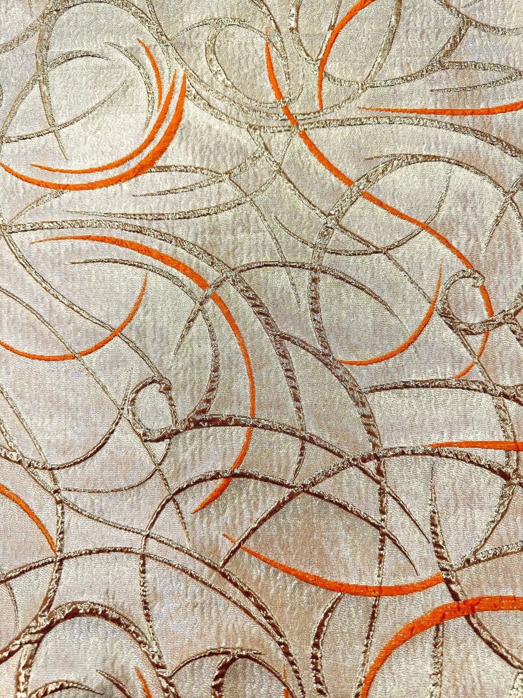 ORANGE GOLD Swirl Metallic Brocade Fabric (60 In.) Sold by the Yard - Etsy