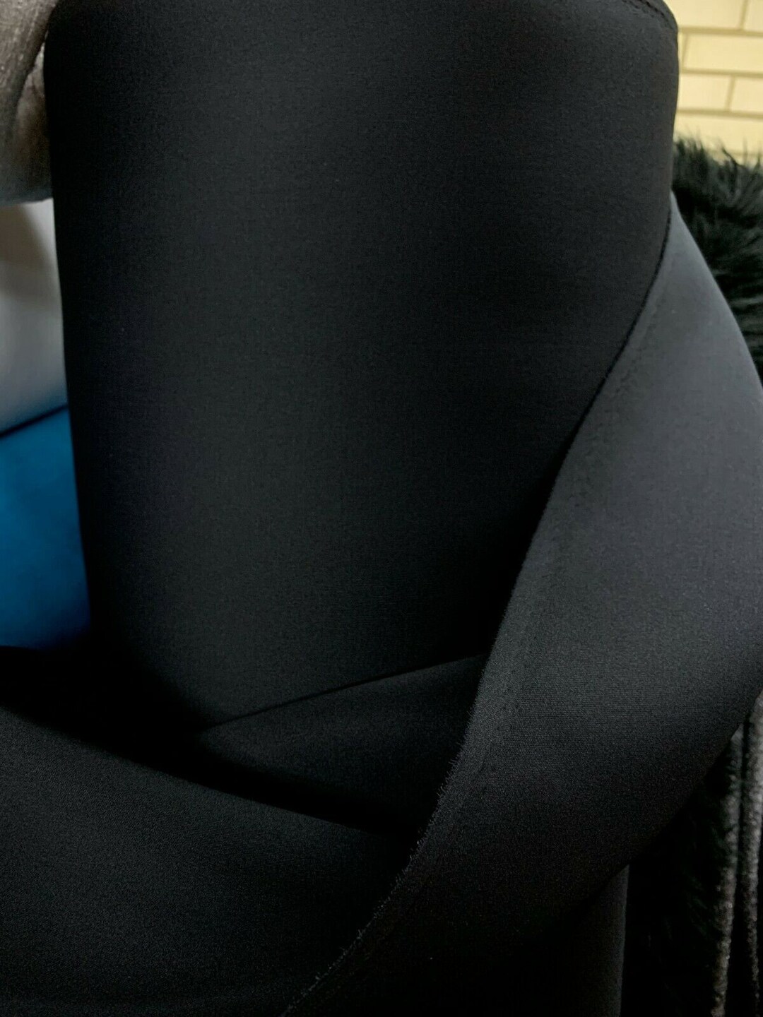 BLACK Neoprene Scuba Knit Fabric Polyester Spandex (58 In.) Sold by the ...