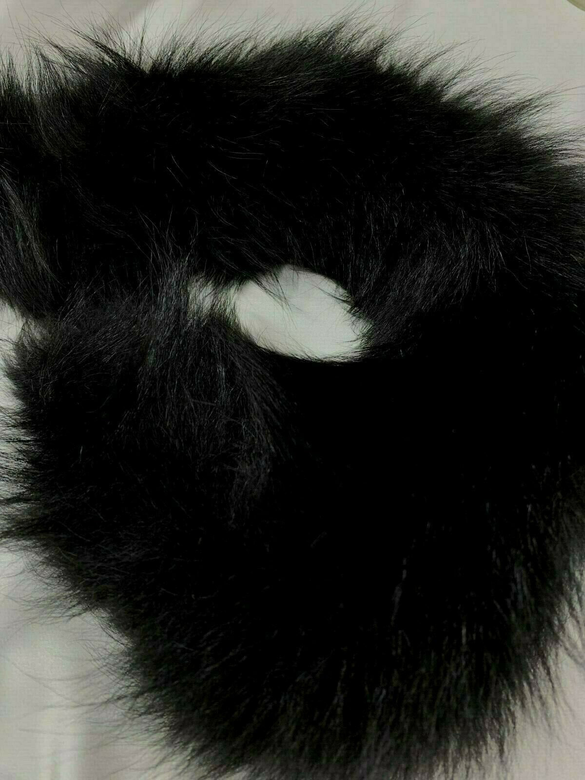 BLACK Shaggy Long Hair Faux Fur Fox Tail (28 In.) - Etsy