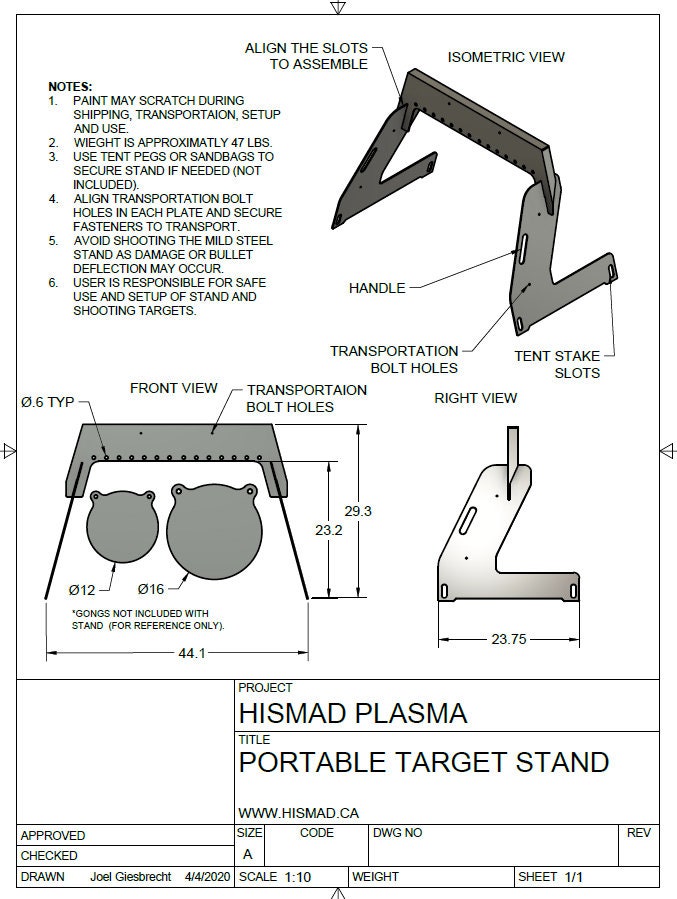 Target Gong Stand - DXF Files - Portable - Digital Download - Etsy