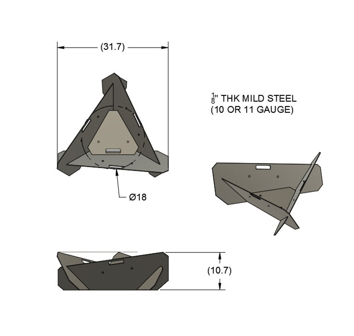 Triangle Fire Pit DXF- 2 Designs - Firepit CNC - Etsy