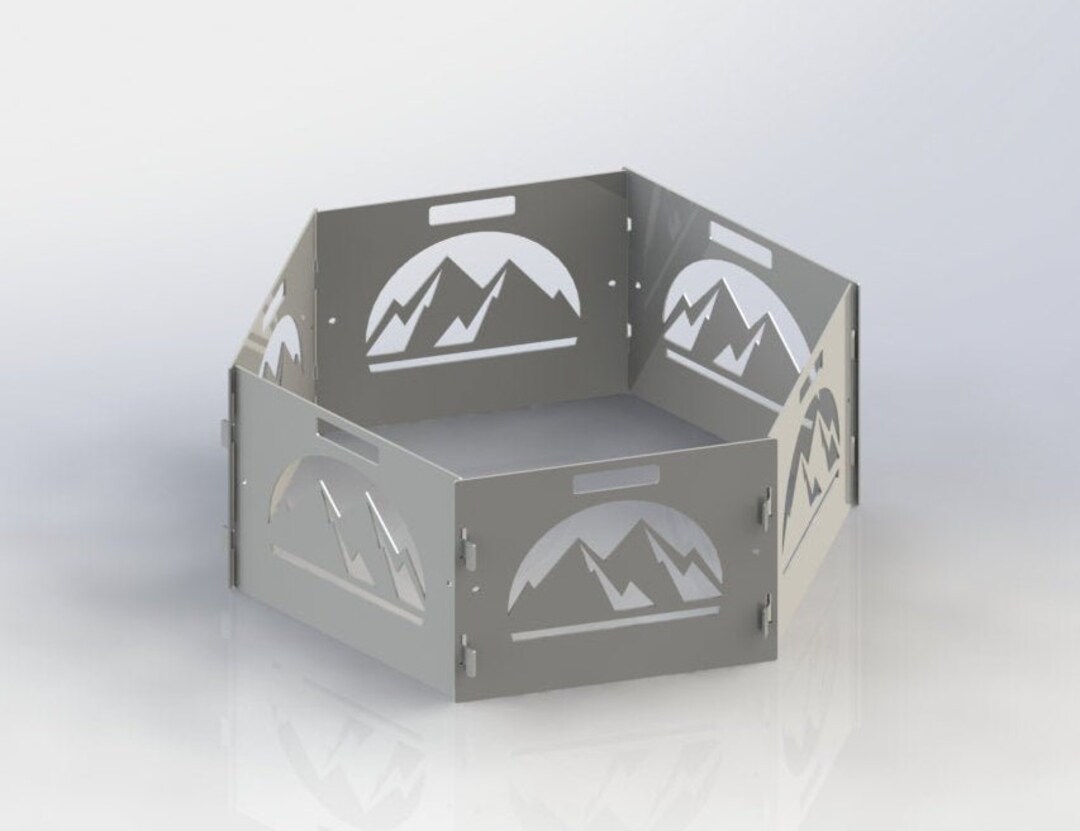 Portable Fire Pit DXF File - Mountain Scene - Firepit CNC - Etsy