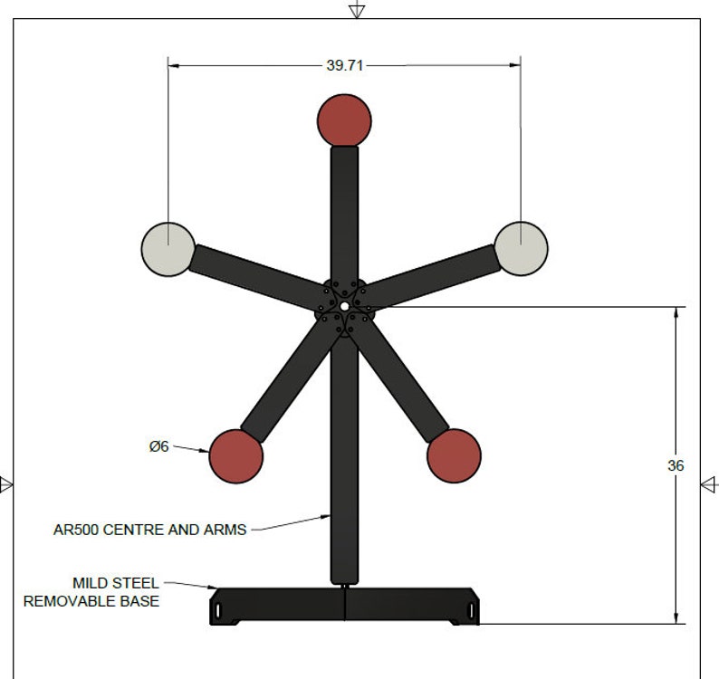 Texas Star / Propeller / Spinning Plate Rack - 4 Target Designs - DXF ...