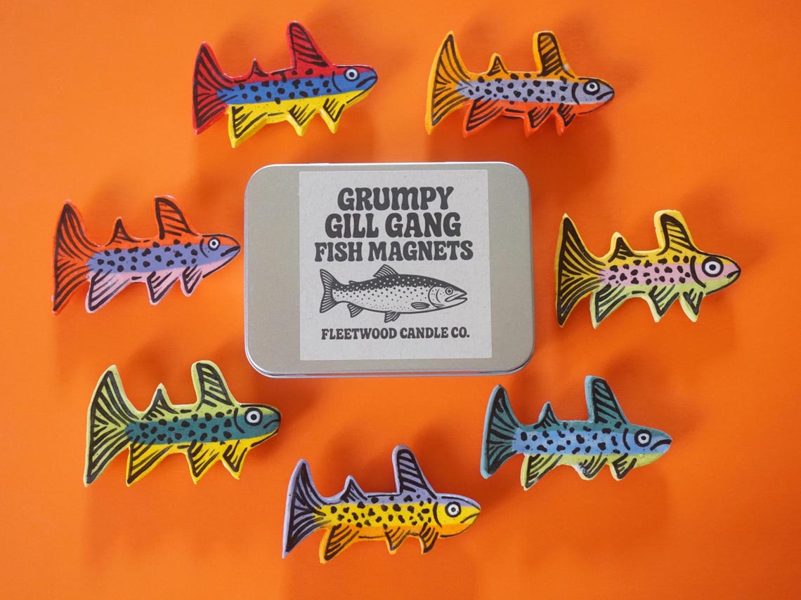 Colorful Ceramic Fish Magnets Colorful Trout Fridge Magnets Handmade ...