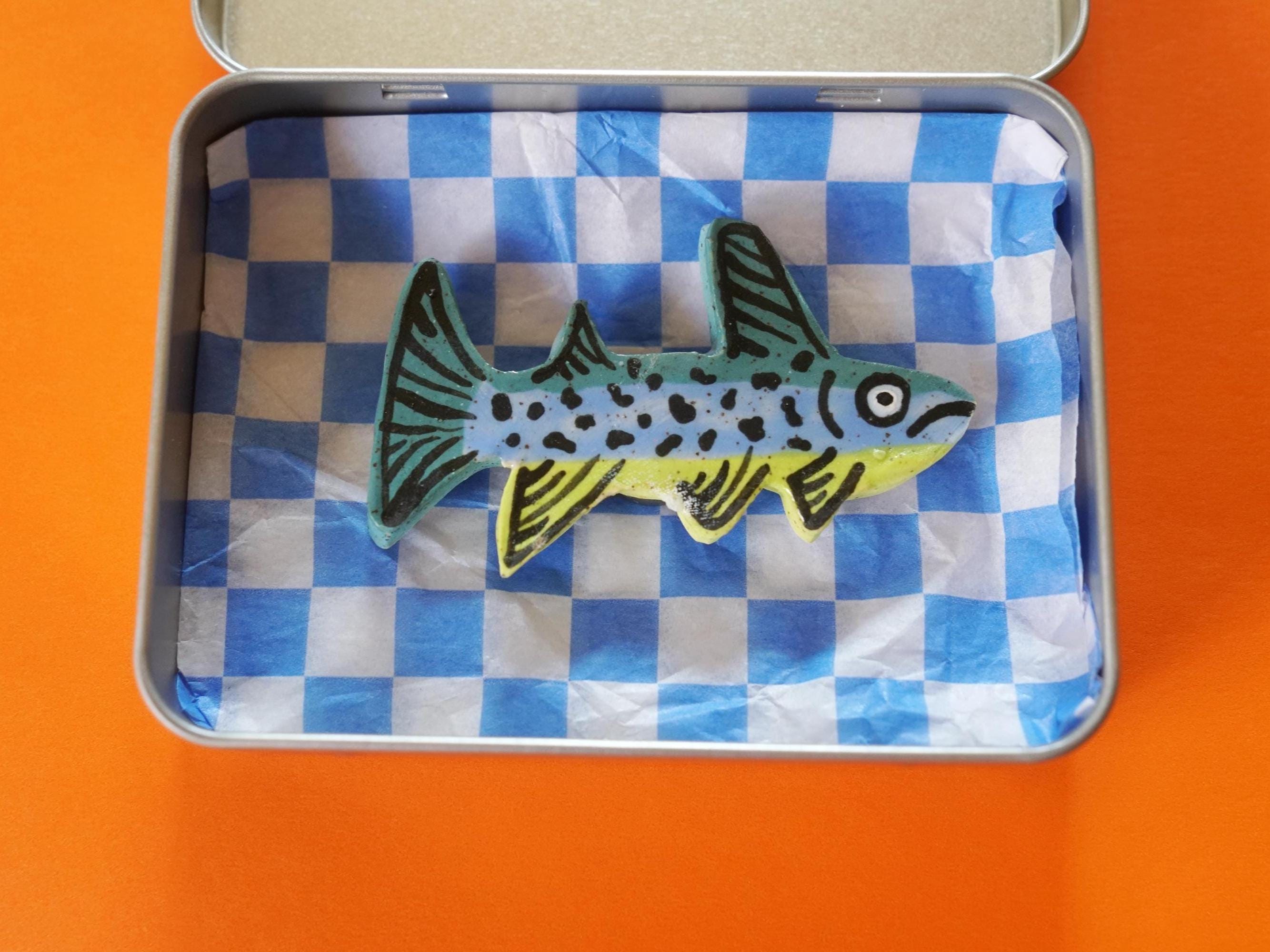 Colorful Ceramic Fish Magnets Colorful Trout Fridge Magnets Handmade ...